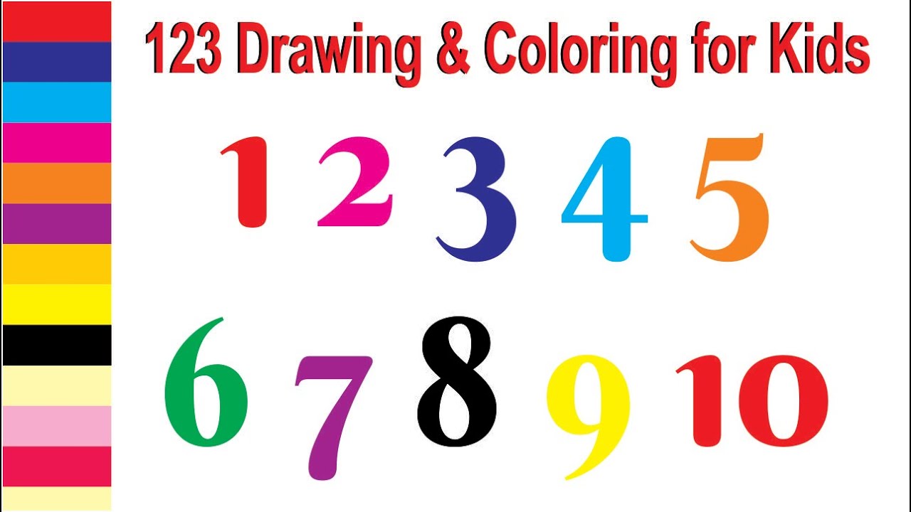 123 Drawing and Coloring for Kids | Learn How to Draw - YouTube