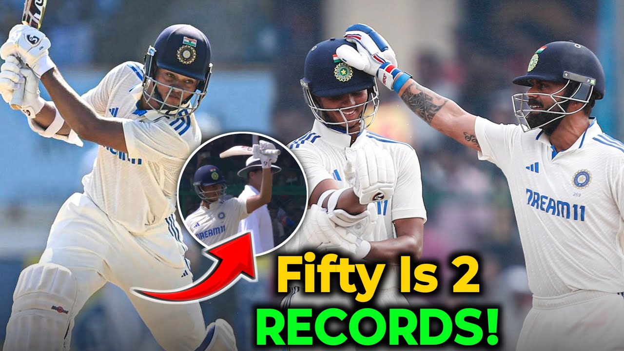 Yashasvi jaiswal fifty 2 Records || Yashasvi jaiswal batting today ...