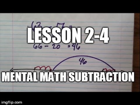 Lesson 2-4 Mental Subtraction Strategy - YouTube