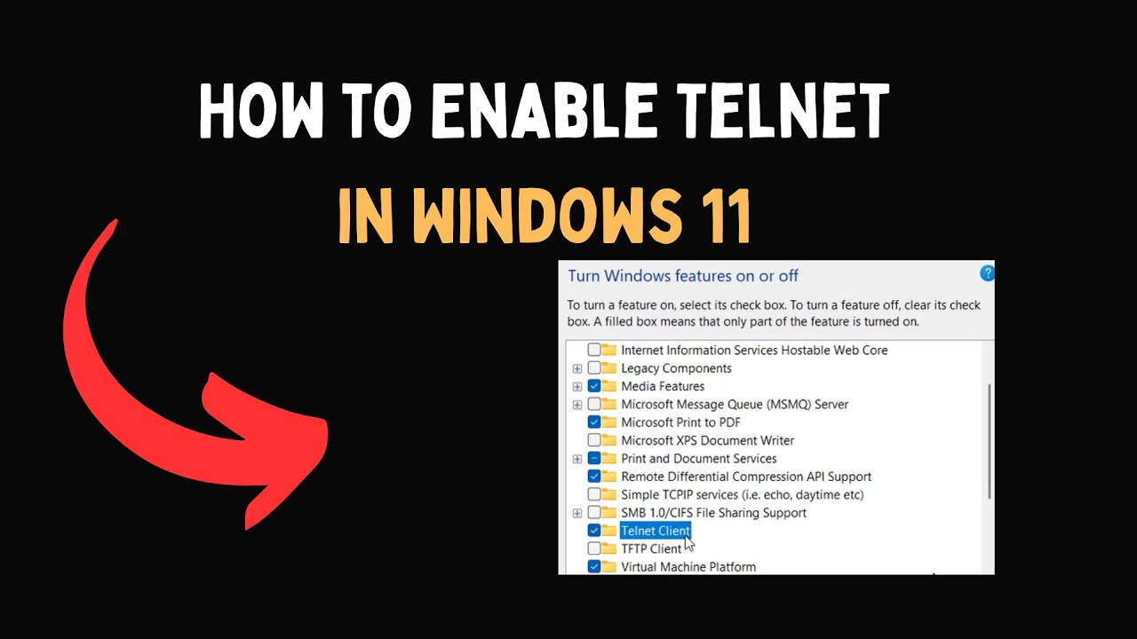 How to Enable Telnet in Windows 11 - YouTube