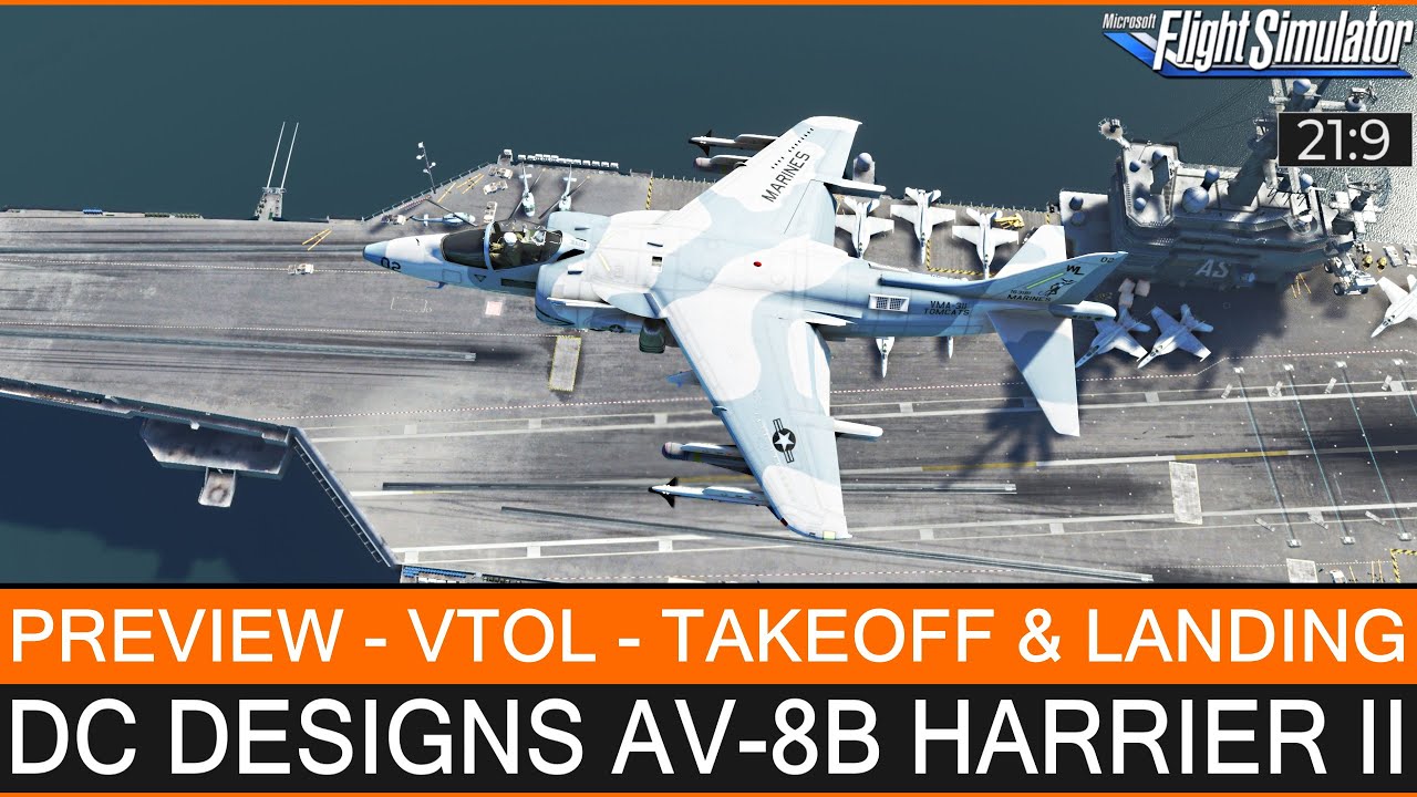 DC Designs AV-8B Harrier II - Preview - VTOL Takeoff & Landing ★ Flight ...