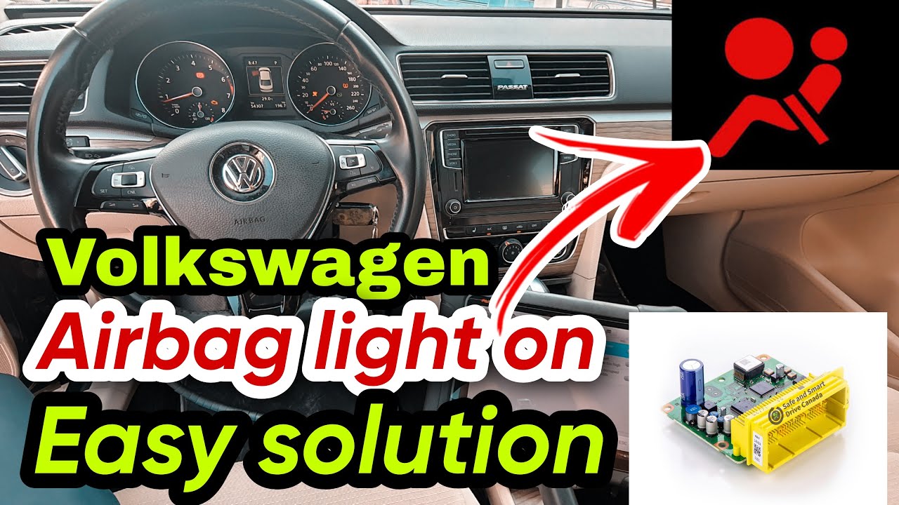 Volkswagen Airbag light on easy solution to off. - YouTube