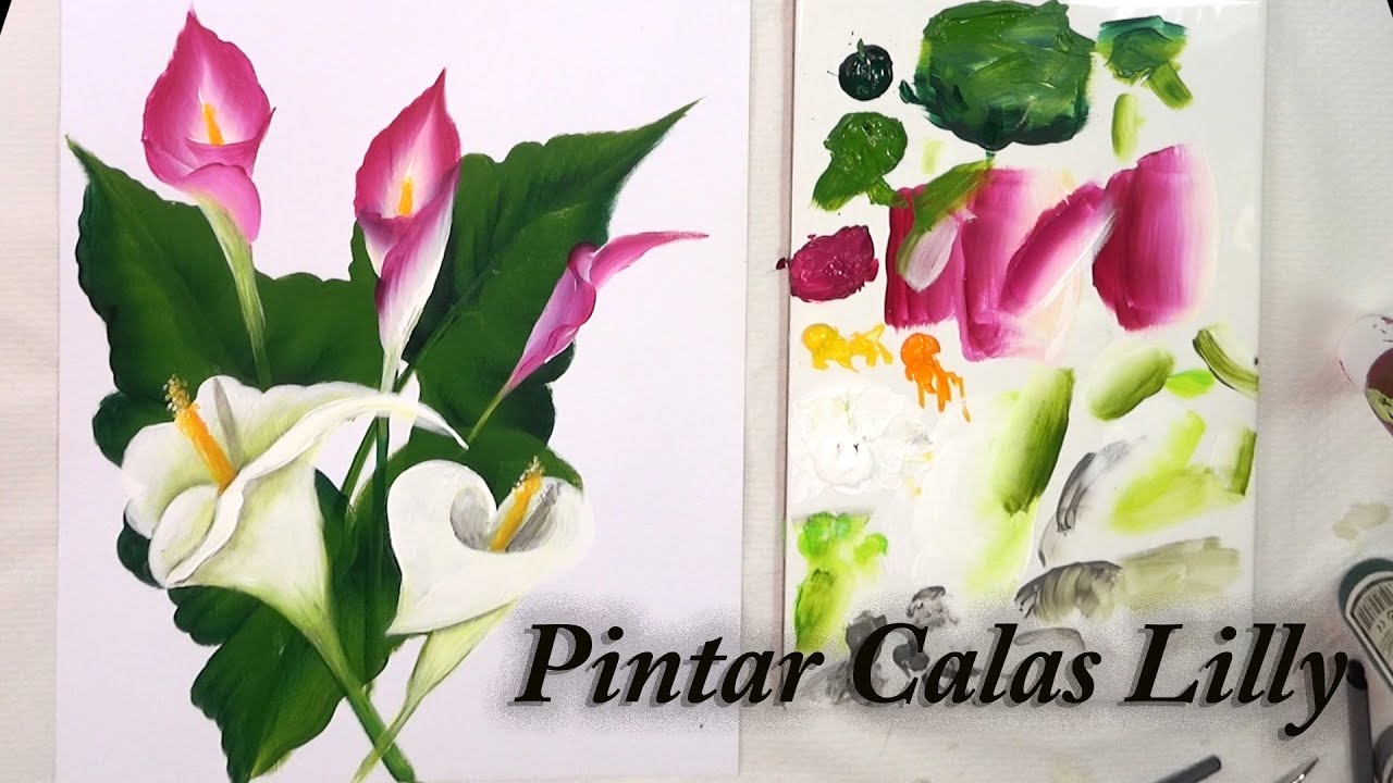 Cómo pintar calas , alcatraz, callas lily - YouTube