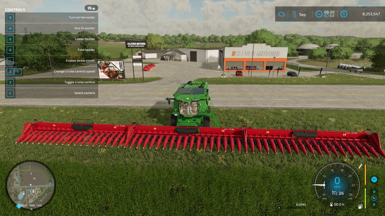 Corn Header 30m V2.0 FS22 FS22 MOD REVIEW HEADER 1440 PC 2022 - YouTube