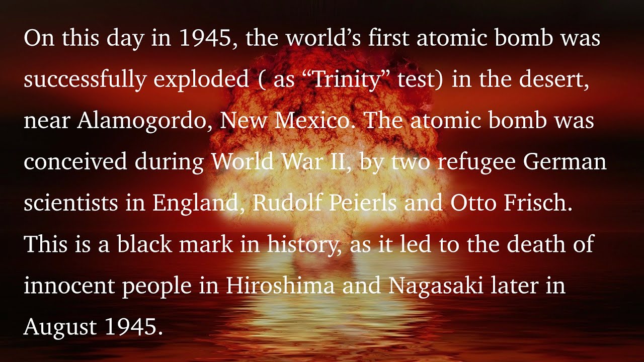 HIstory Of The Day! 16th JUly - YouTube