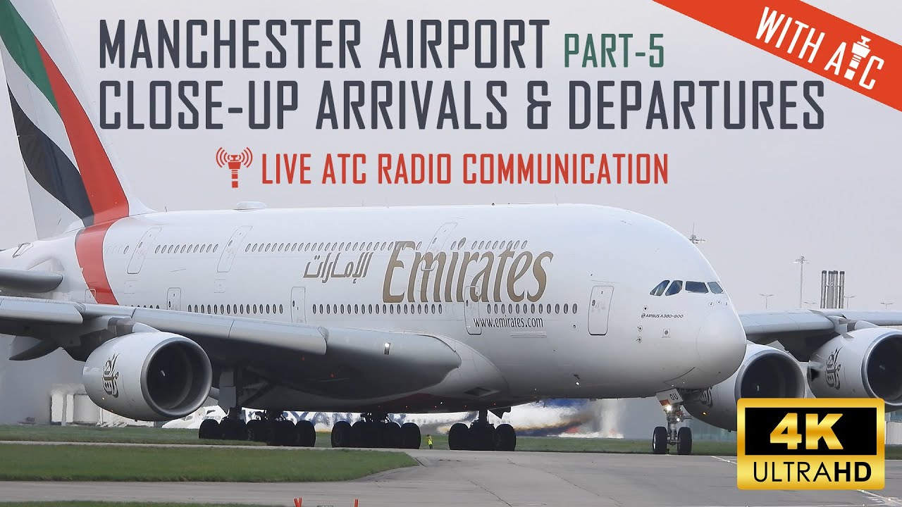 Manchester Airport with Live ATC: 36 Planes in ONE hour, Emirates A380 ...