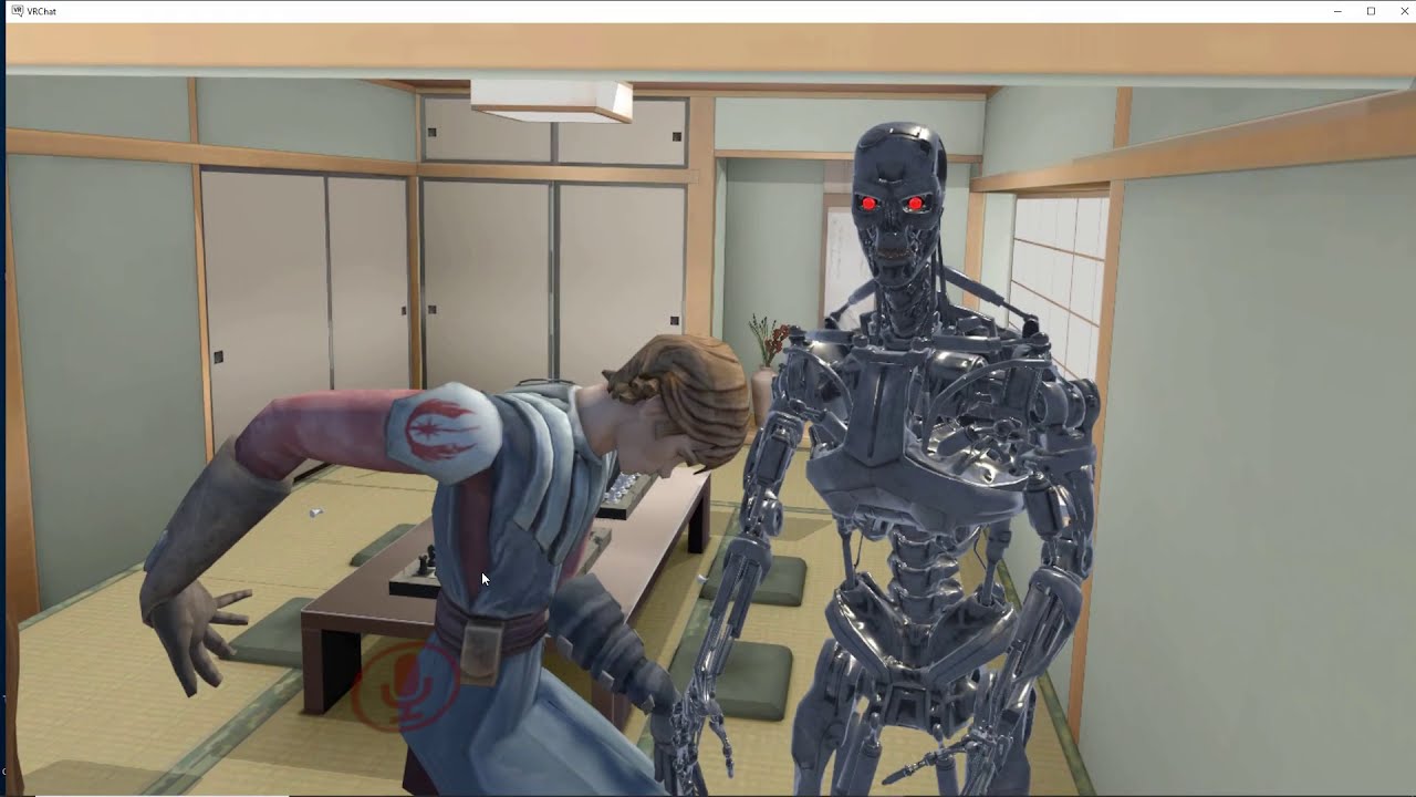 Anakin begins panickin' while playin' chess with a terminator in VRChat ...