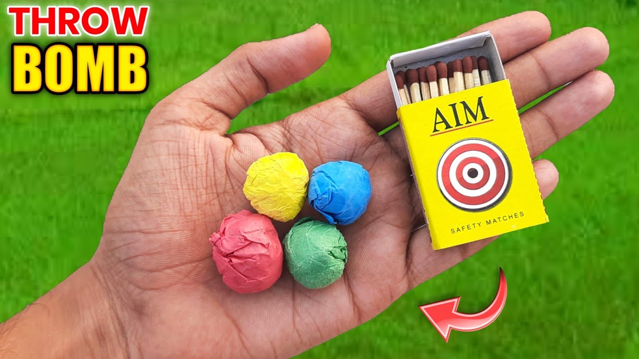 New Ball throw b*mb , how to make crackers from matchsticks , Easy trow ...