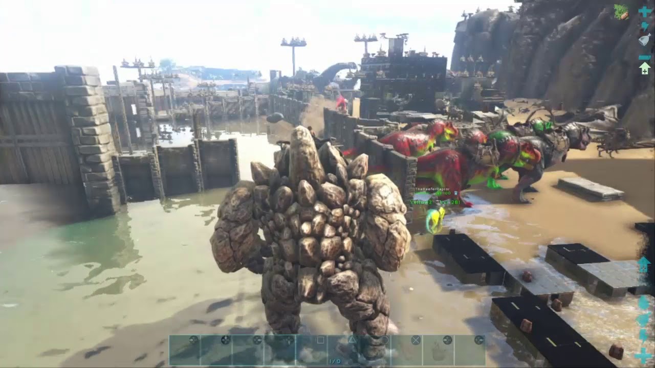 Ark Survival: 3 Person Raid Team Vs Bum Alpha Base - YouTube