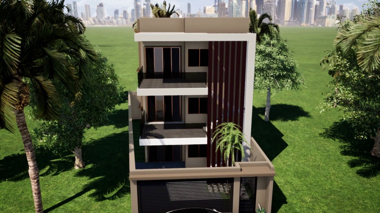 casa moderna de 3 pisos -Render exterior Twinmotion 2019 - YouTube