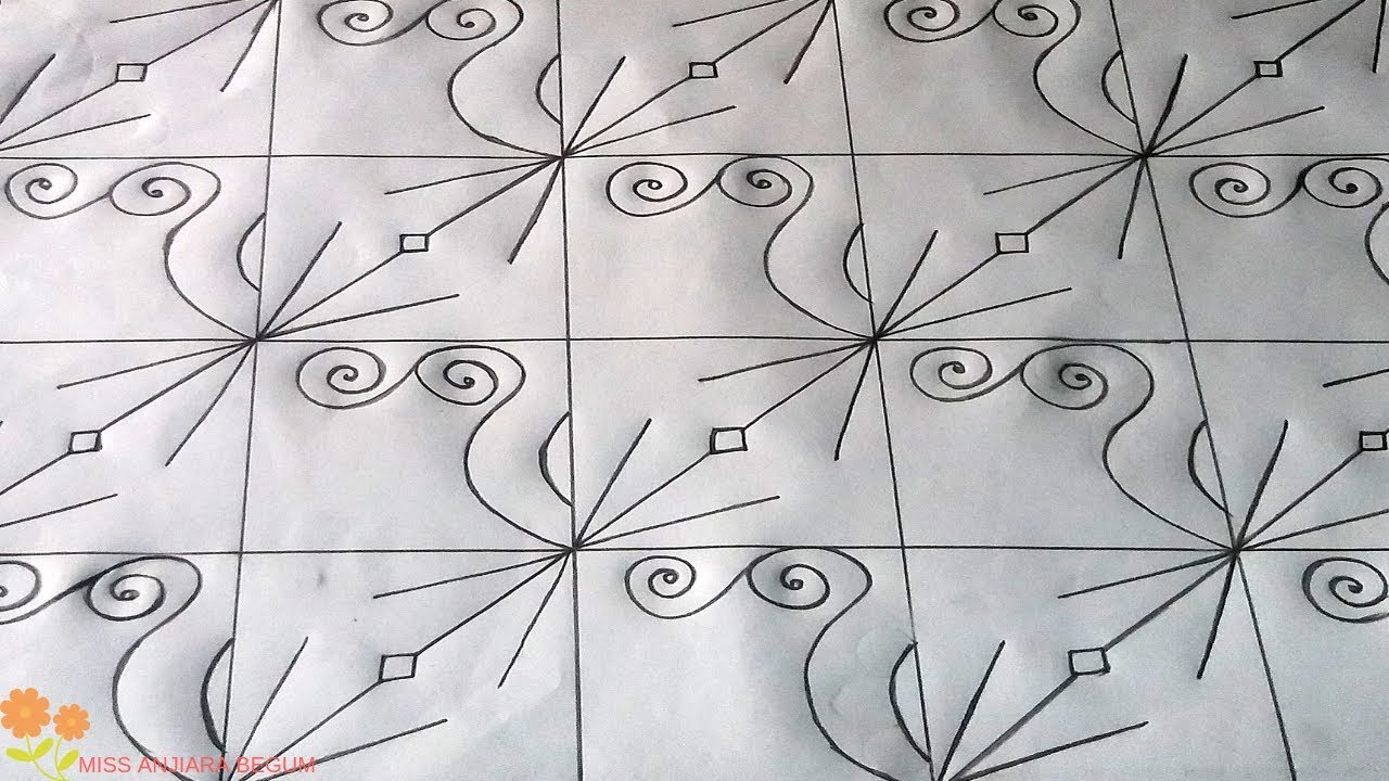 Nakshi Kantha Drawing Design-76, how to nokshi katha drawing, নকশী ...