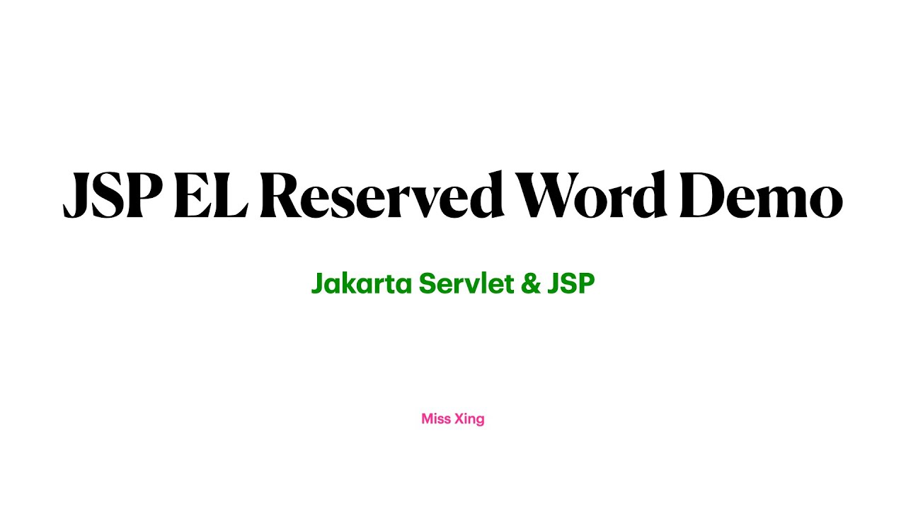 JSP Expression Language Reserve Words Demo - YouTube