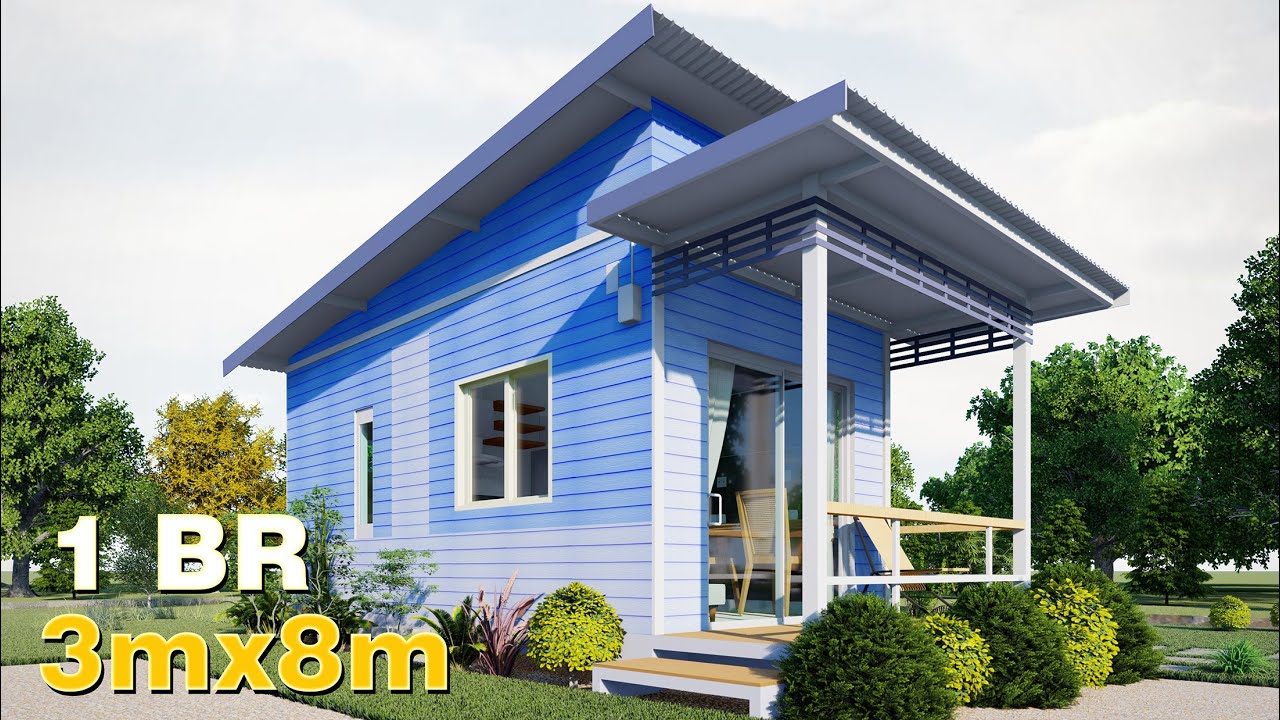 3x8 (24 SQM) Small House Design - YouTube