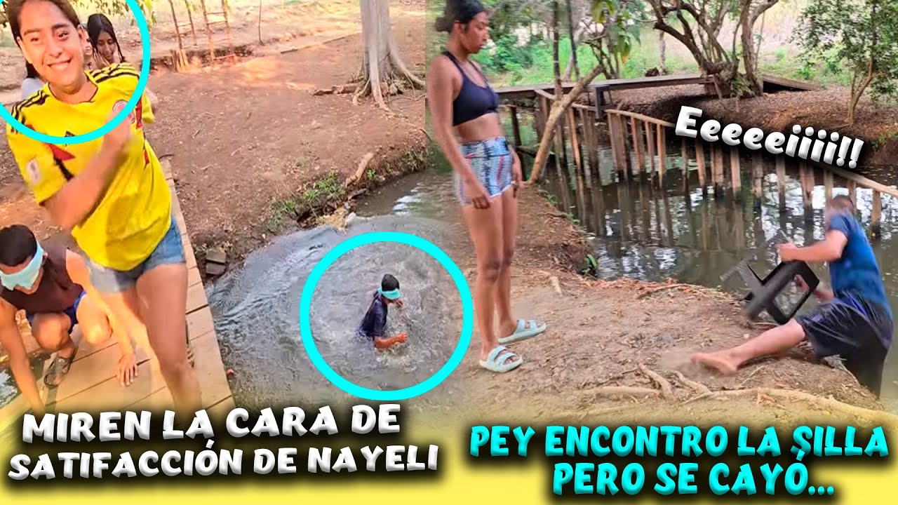 Nayeli se anda vengando de los bichos y tiró a Felipin al agua. Pey cayó al agua y terminó ...