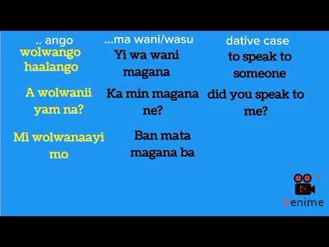 Fulani Language (Fulfulde) lesson on some some verbs in dative case in ...