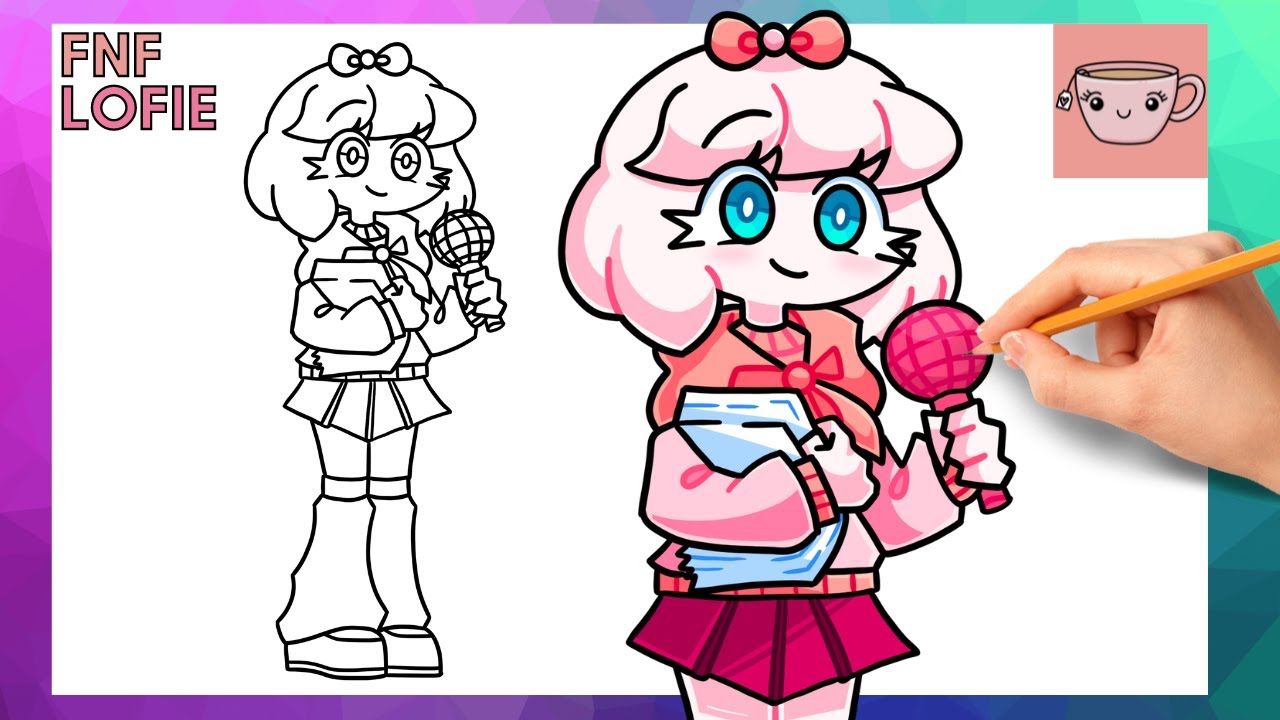 How To Draw Lofie - Friday Night Funkin Mod - Vs. Radi | FNF | Step By ...