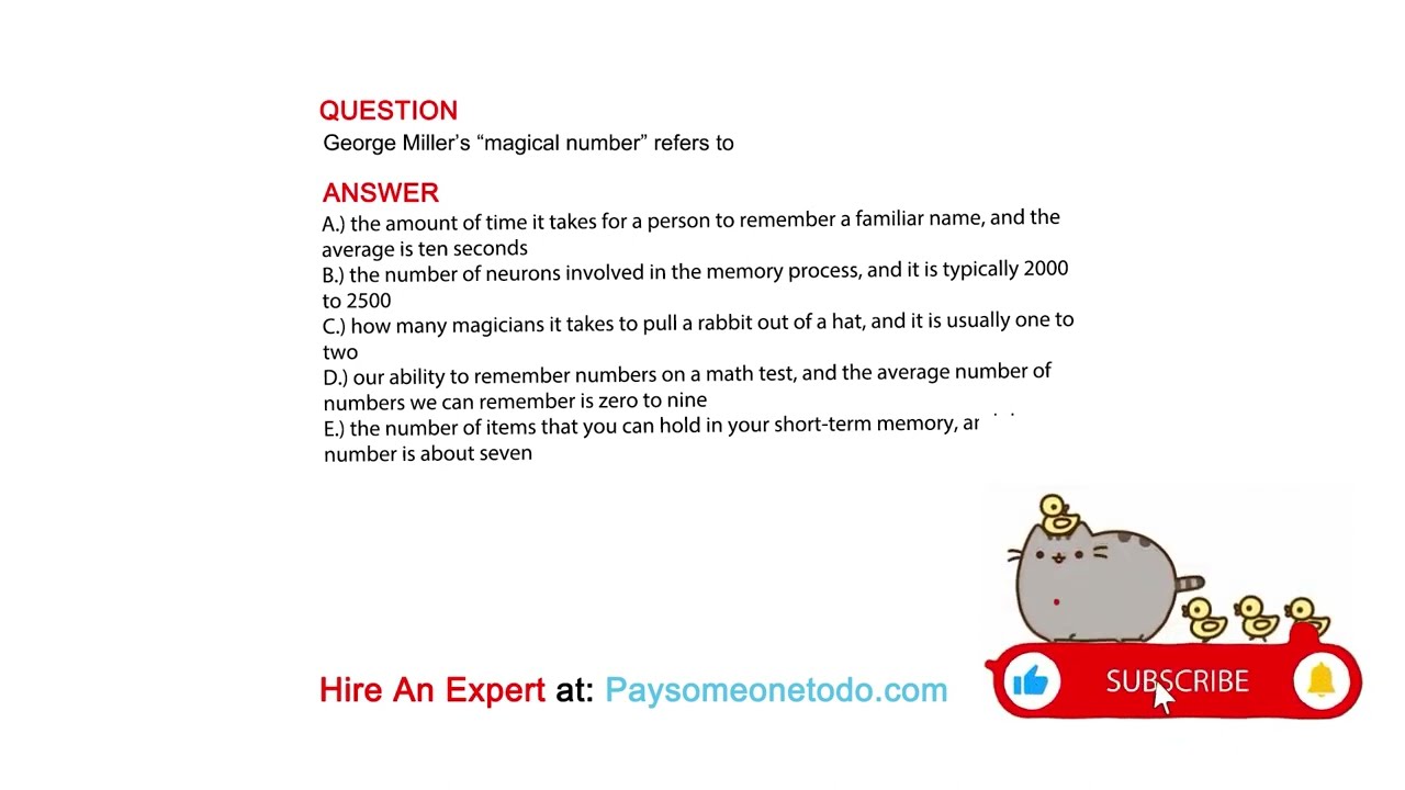 George Miller’s “magical number” refers to - YouTube