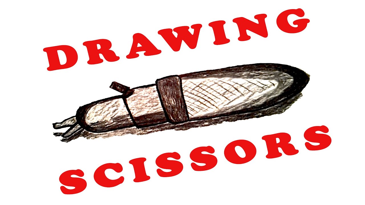 How to Draw SCISSORS Easy Step by Step and shade | Realistic 3D drawing ...