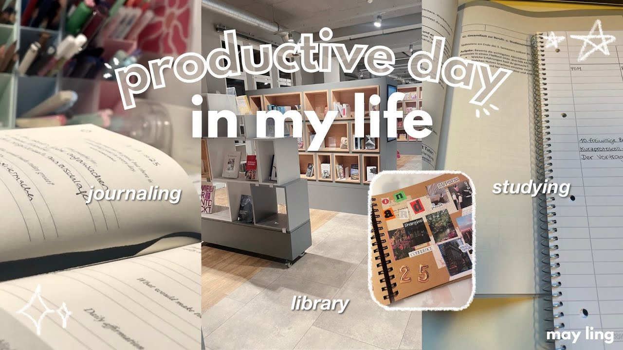 productive day in my life 🖇️📚| library study sessions, journaling ...