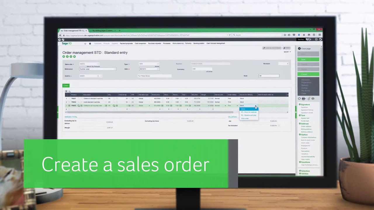 Sage Enterprise management - 1. Make to Order introduction - YouTube