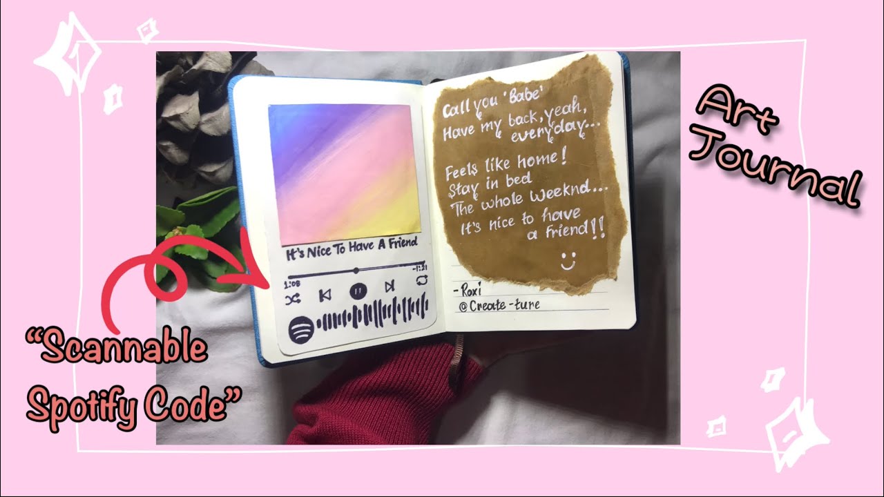 Let’s Start an Art Journal (Satisfying) 🤍//with Spotify code - YouTube
