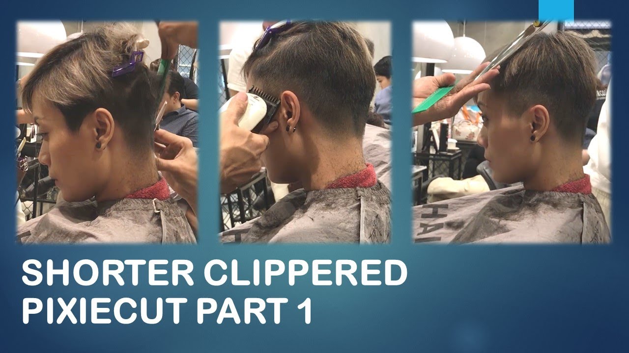 PART 1 - SHORTER CLIPPERED BLONDE PIXIE HAIRCUT IN SALON - YouTube