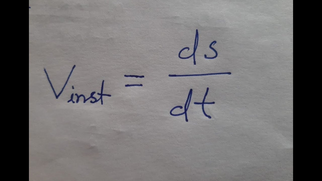 instantaneous velocity/ average velocity - YouTube
