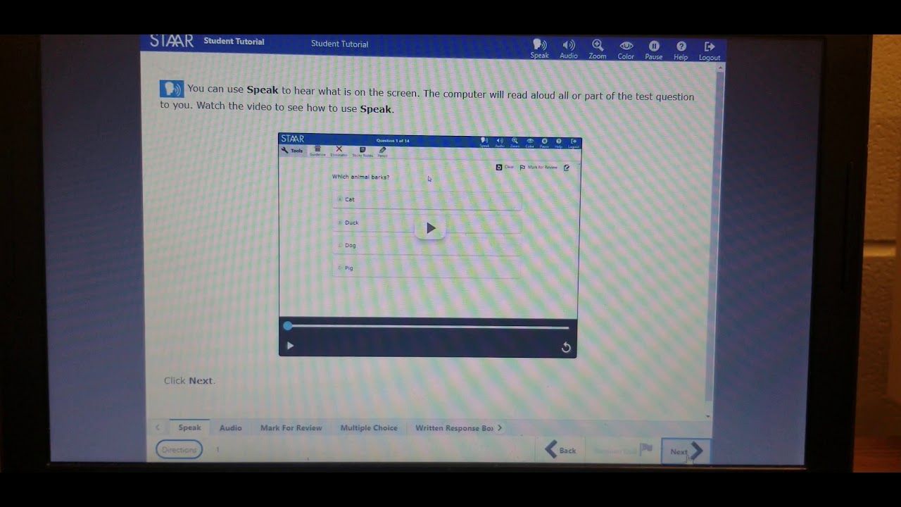 STAAR Online Tutorial w Embedded Supports Part 1 - YouTube
