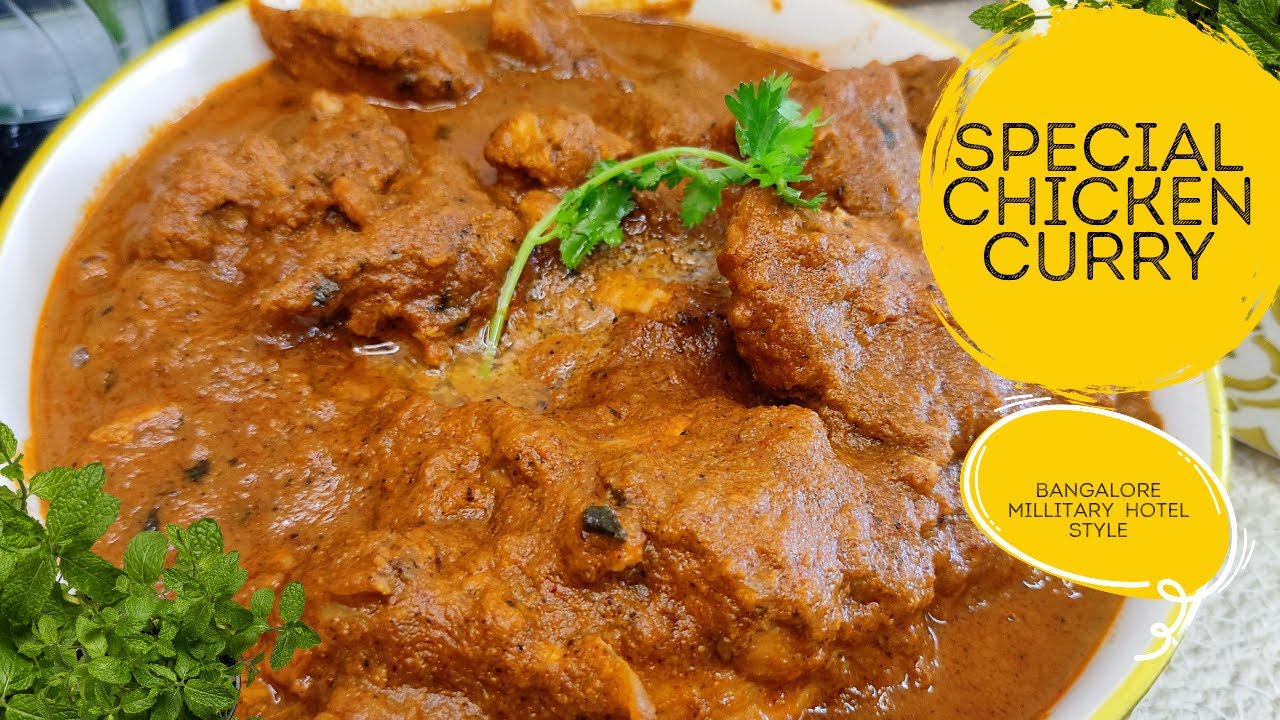 💯👌BANGALORE MILITARY HOTEL STYLE CHICKEN CURRY |EASY CHICKEN CURRY ...