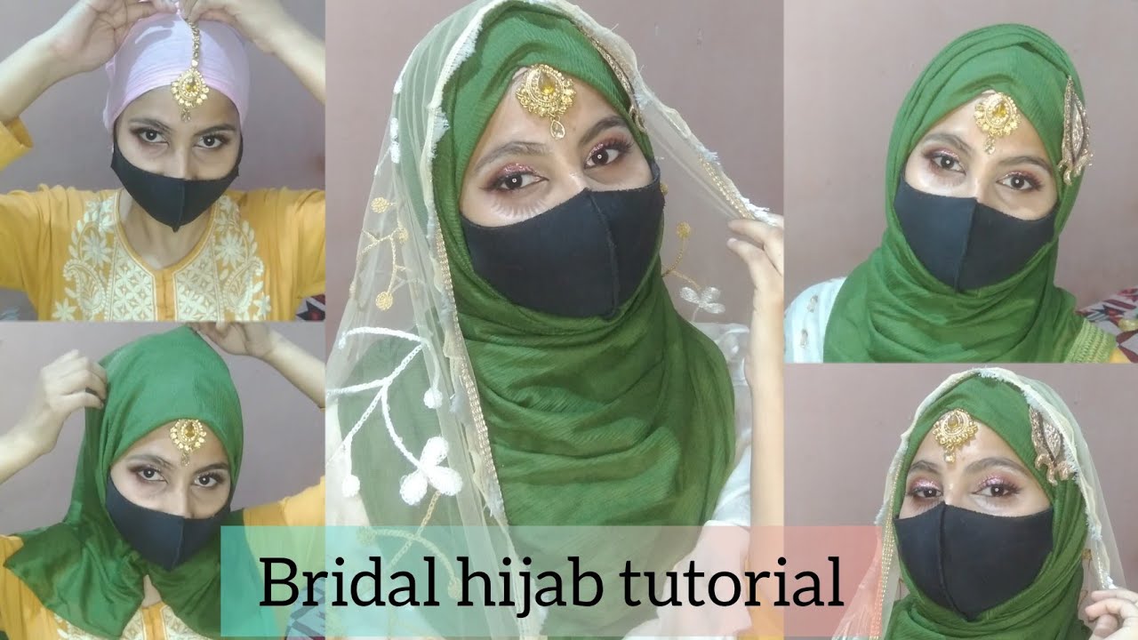 bridal hijab tutorial |easy hijab tutorial for bride|sabikhan#hijab # ...