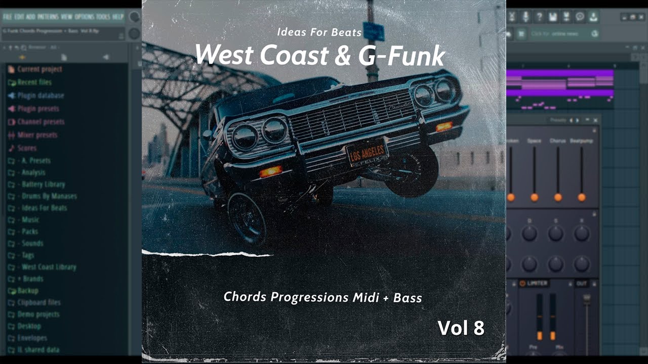 G Funk Chords Progression + Bass MIDI Vol 8 - YouTube