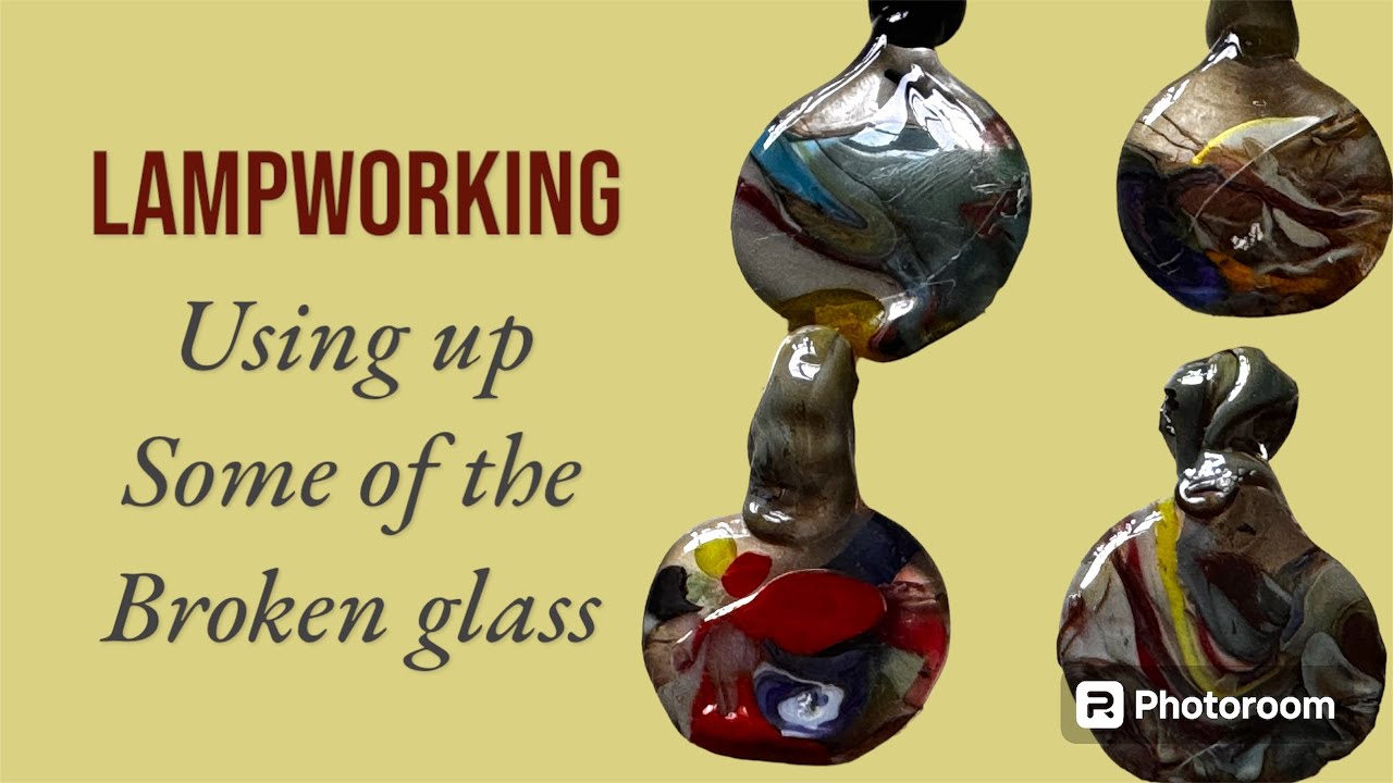 Lampworking// using broken glass // Beginner at work #lampwork #glass # ...