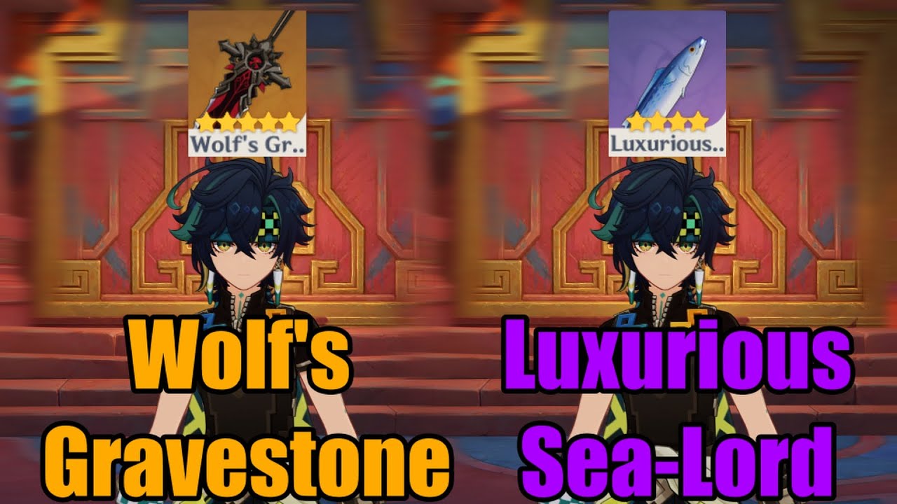 How Much Difference Between Luxurious Sea-Lord Vs Wolf's Gravestone For Kinich? || Genshin ...