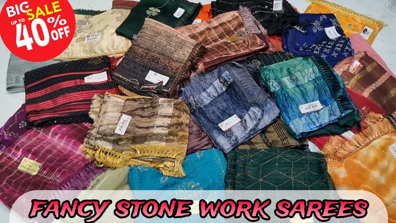 fancy stone work sarees semma offer | wholesale and retail விற்பனைக்கு ...
