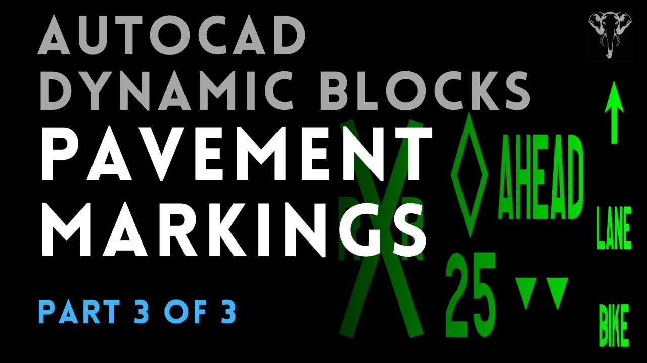 Pavement Markings Pt. 3 - AutoCAD Dynamic Blocks - YouTube