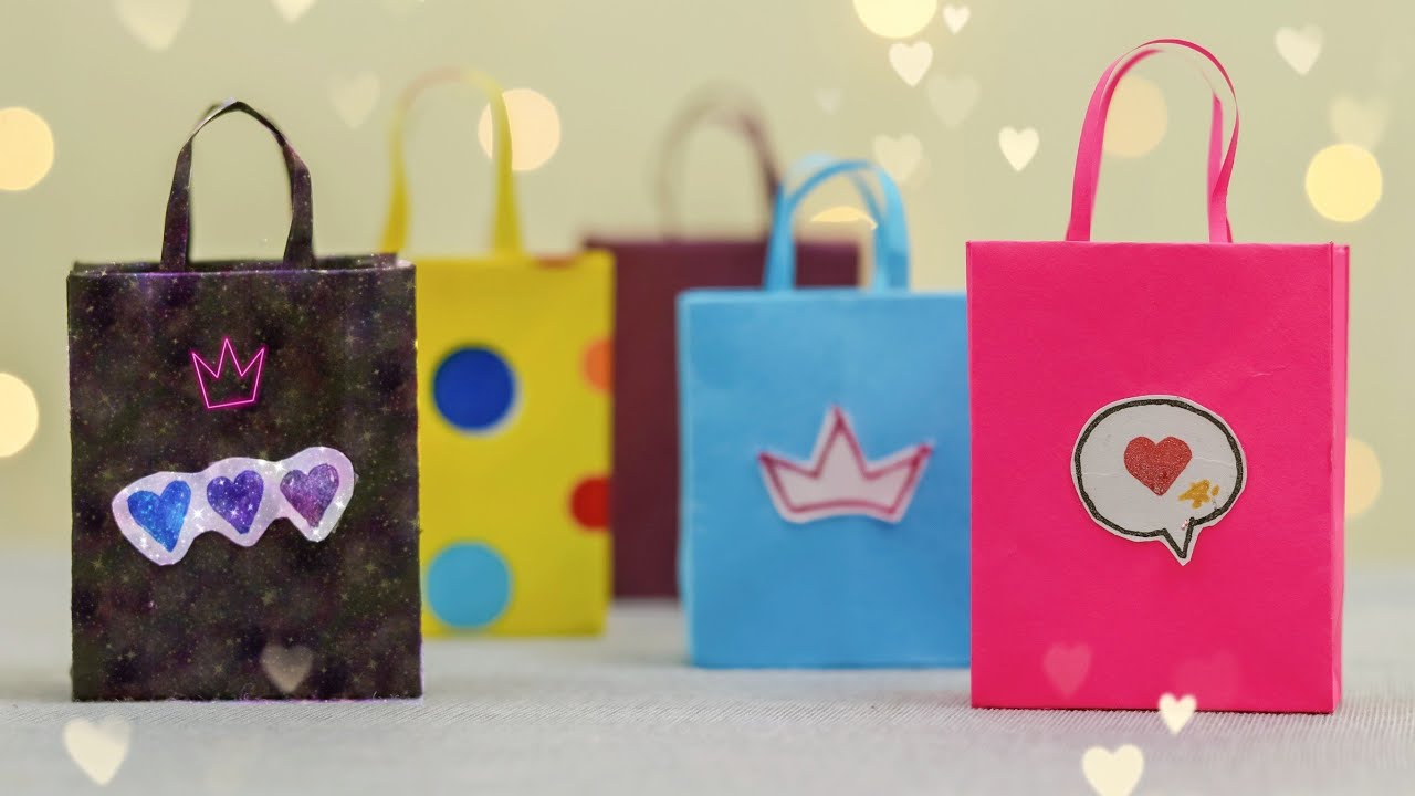 diy cute mini bag with paper // how to make mini bag with paper // how ...