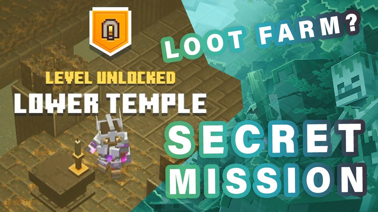 How to Unlock the SECRET Mission Lower Temple Minecraft Dungeons - YouTube