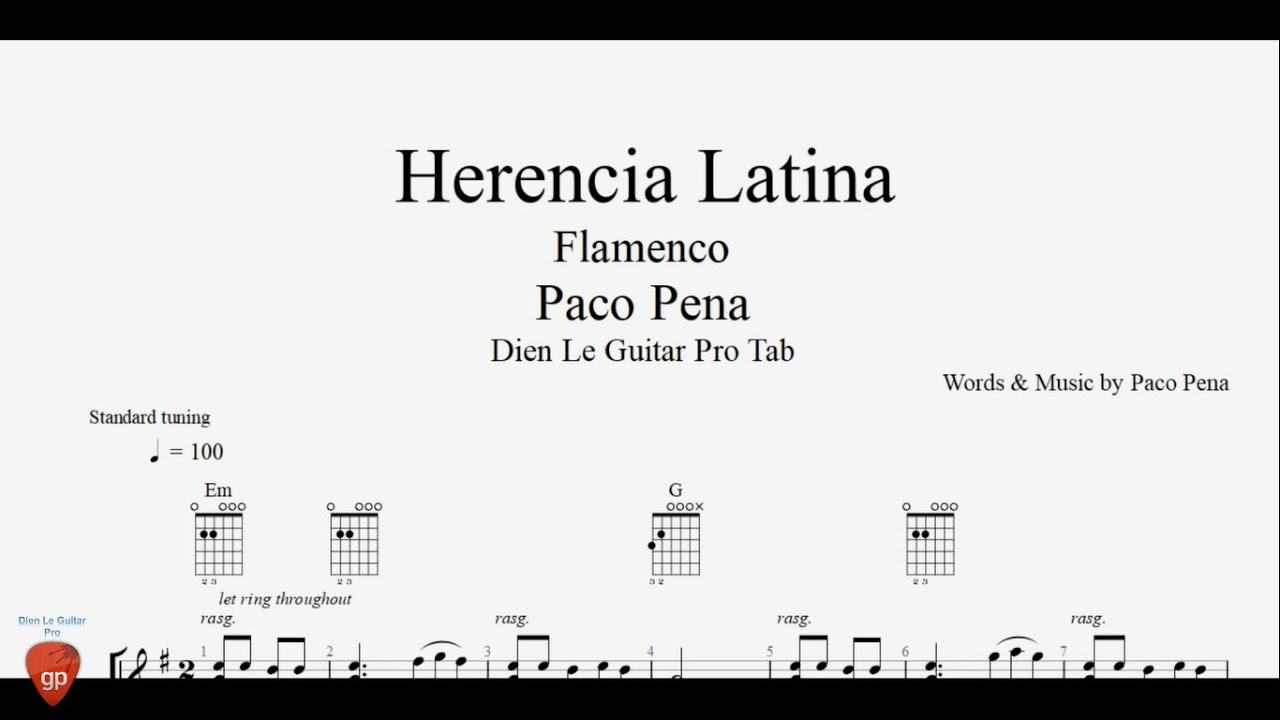 Paco Pena - Herencia Latina - Flamenco Guitar Tabs - YouTube