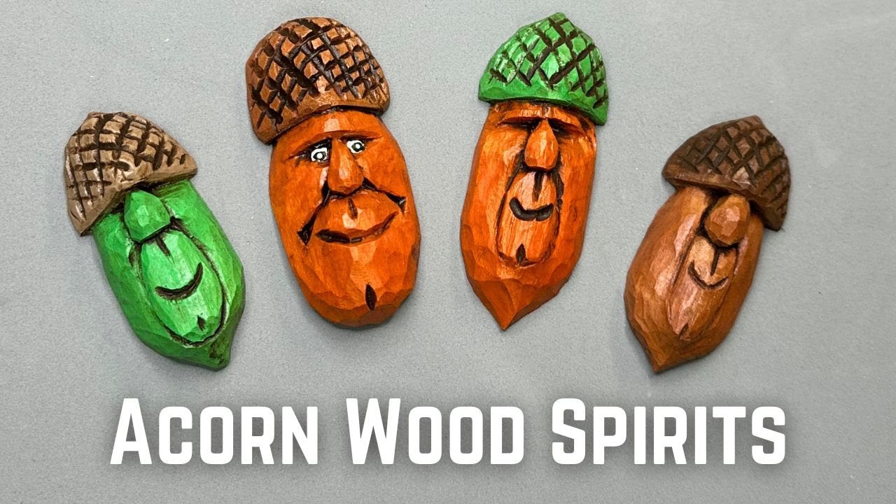 Carving An Acorn Wood Spirit With A Knife (The Fun Way) - YouTube