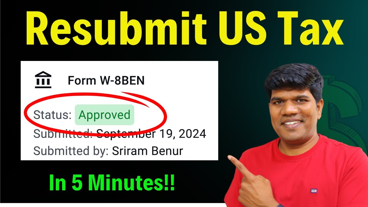 Resubmit US TAX Form In Just 5 Minutes (Immediatly Approved) 2024 - YouTube