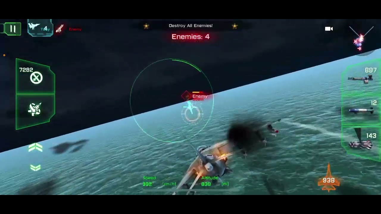 Fighter jet dangerous attacks on the enemy aircraft carrier with heavy ...