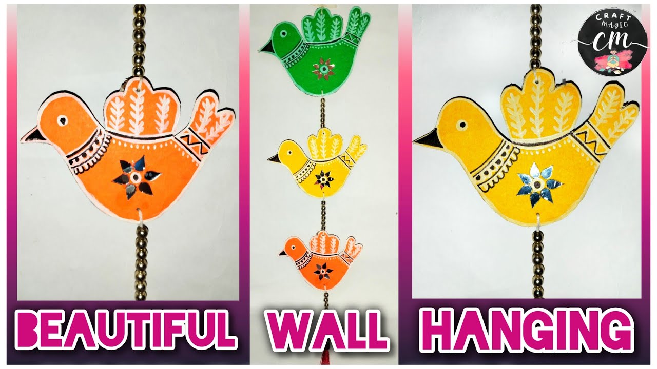 DIY Beautiful Wall Hanging | Wall Hanging Craft Ideas| Bird Wall ...