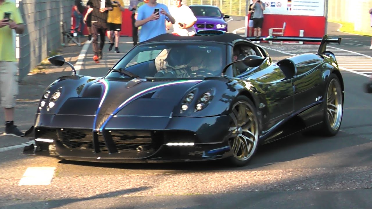 Blue Pagani Huayra Roadster BC at Hockenheimring - YouTube