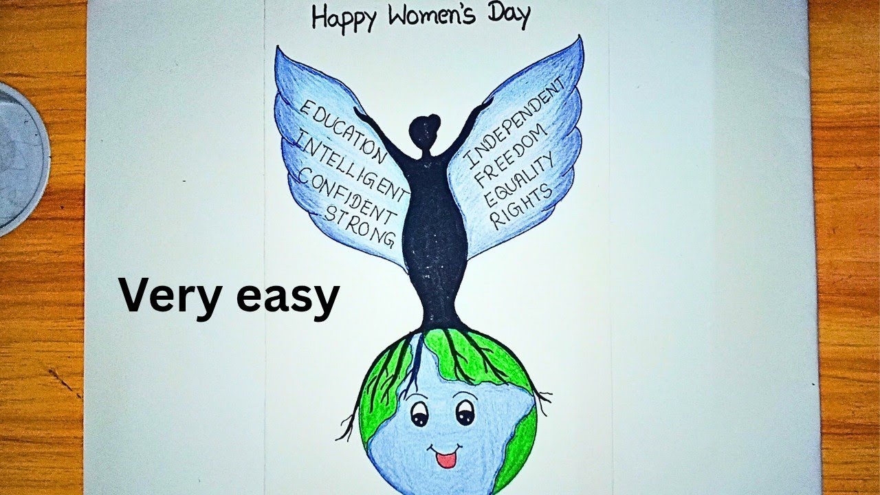 International Women's Day Drawing Easy| Women's Day Poster Drawing ...