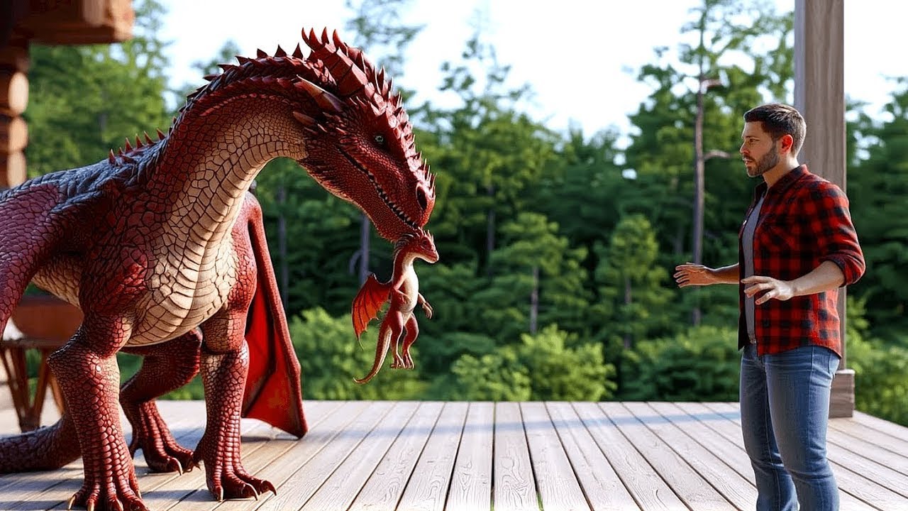 A weeping mother dragon carried her cub to a human man—what he did next ...