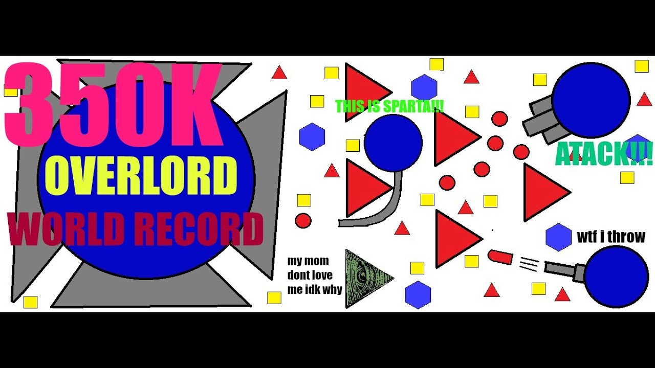 DIEP.IO OVERLORD 350K WORLD RECORD/TRIANGLE KILLERS - YouTube