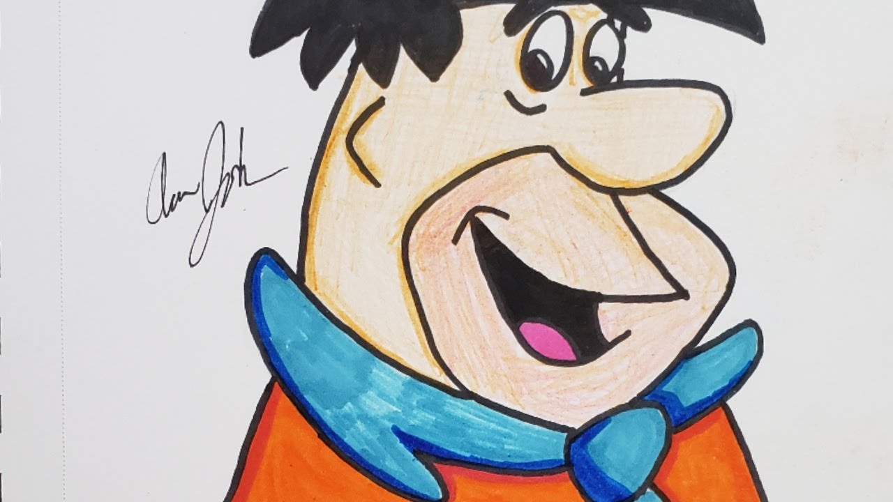 HOW TO DRAW FRED FLINTSTONE FROM THE FLINTSTONES TUTORIAL - YouTube