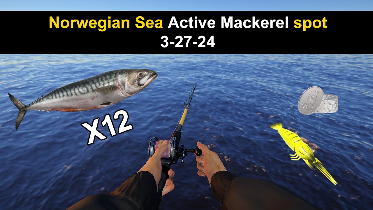 Russian Fishing 4, Norwegian Sea Active Mackerel spot 3-27-24 - YouTube