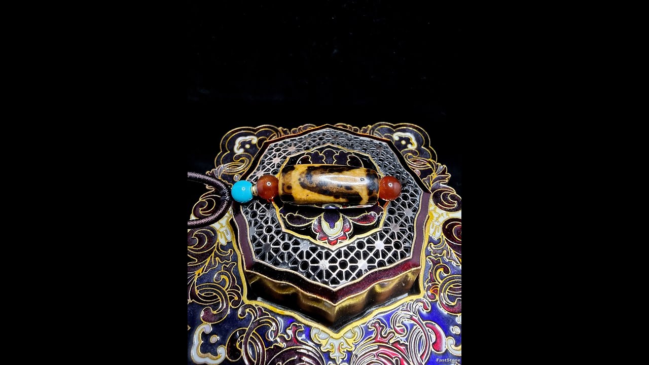 Batu Akik Dzi Yellow Tooth Tiger Tooth Fang Blessed Tibet 24mm E1602 ...
