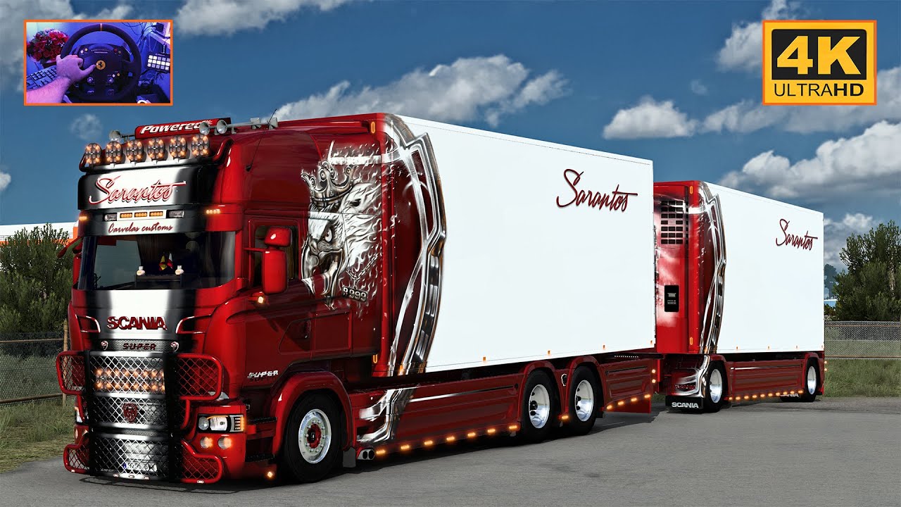 Scania R999 V8 | Podgorica - Sarajevo | ETS2 Gameplay 4K + wheel cam ...